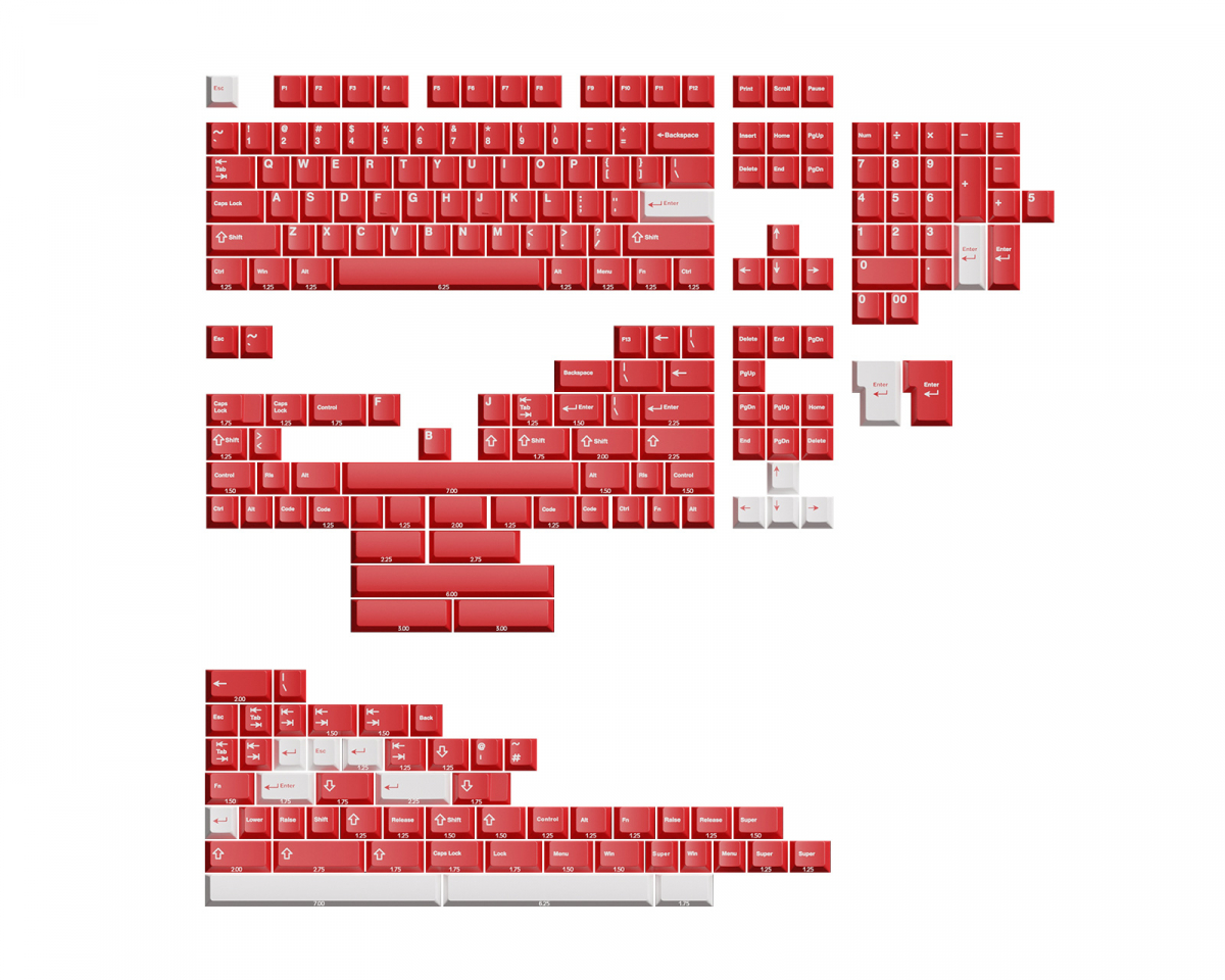 Wuque Studio WS Basic Red Keycaps - MaxGaming.gg